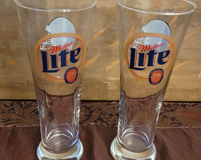 Vintage Miller Lite Tall Pilsner Beer Glass With Falcon Helmet - Etsy