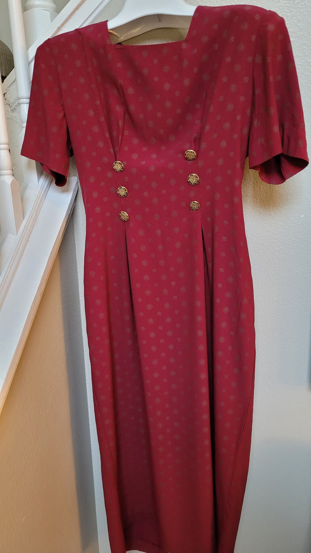 Vintage Impulsive Women's Burgundy Dress Size 8 Great Pre-owned ...