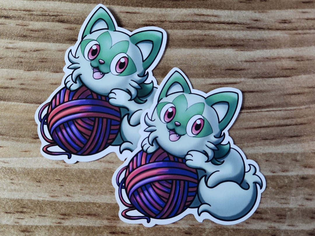 Playful Sprigatito 3 Pkmn Vinyl Sticker Scarlet and Violet - Etsy