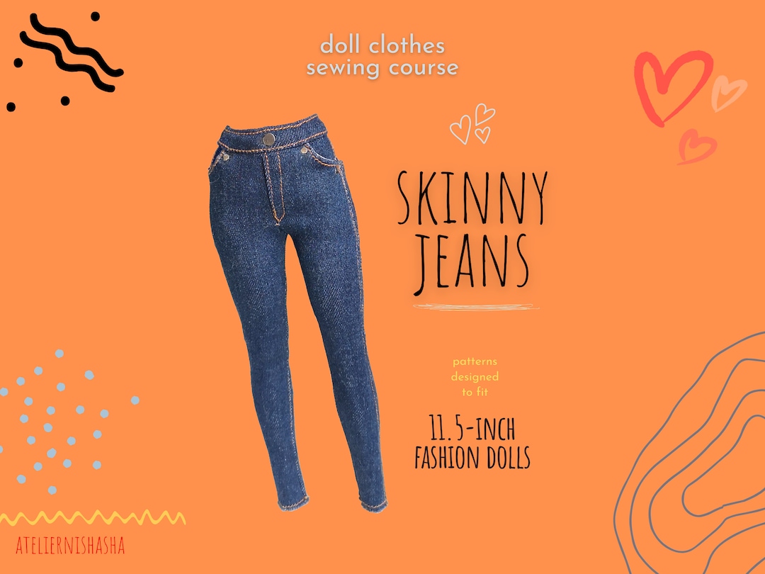 Sixth Scale Highwaist Skinny Jeans Sewing Pattern (PDF Download) - Etsy