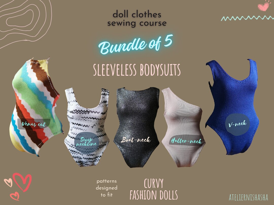 Digital Sewing Course Bundle of 5 Sleeveless Bodysuits PDF Sewing ...