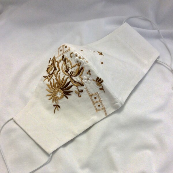 Rose Embroidery Face Mask - Etsy