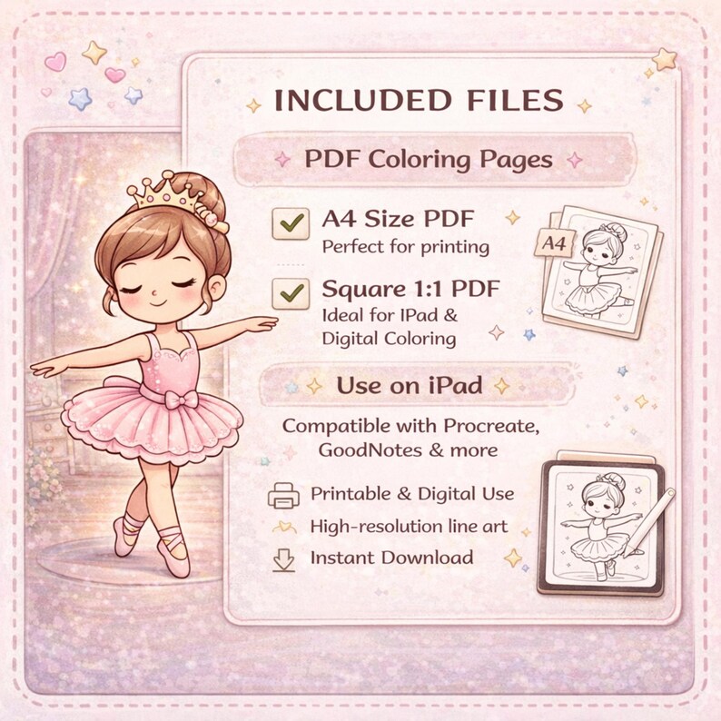 Ballerina Coloring Pages for Kids | Ballet Girls Printable Coloring ...