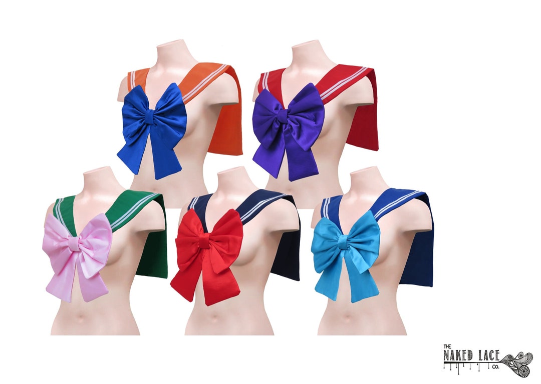 Sailor Collar and Bow Instant Cosplay Set Costume Adult Fuku / Seifuku ...