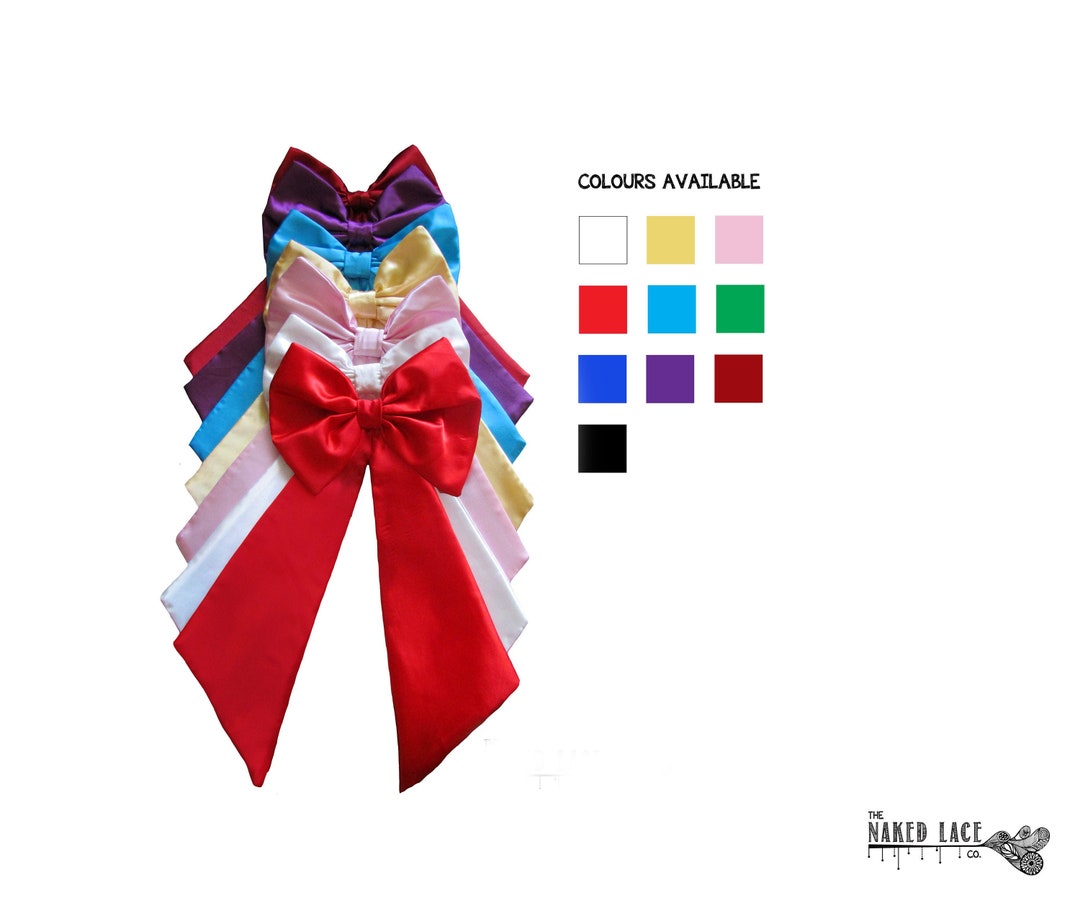 Super Sized Cosplay Large Long Tailed Back Bows Satin - Etsy