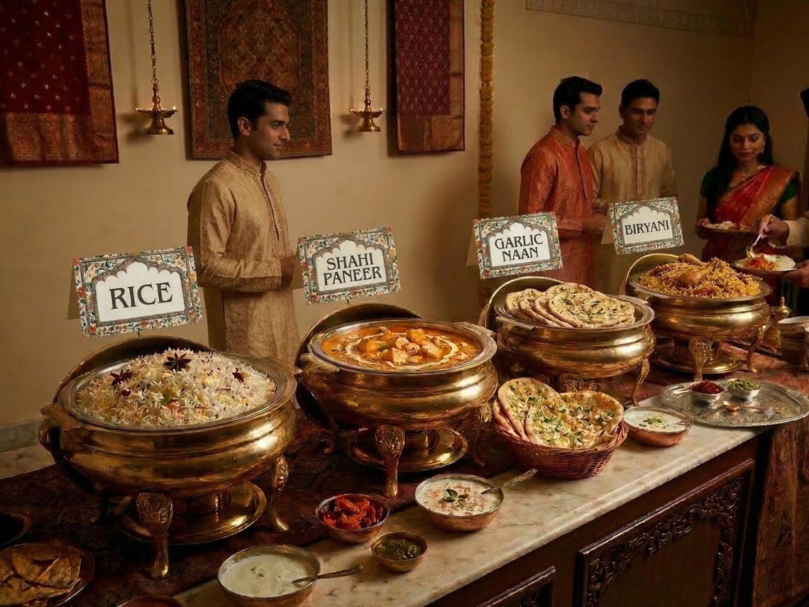 Indian Buffet Food Labels – Pakistani Dawat Signs, Desi Wedding Banquet ...