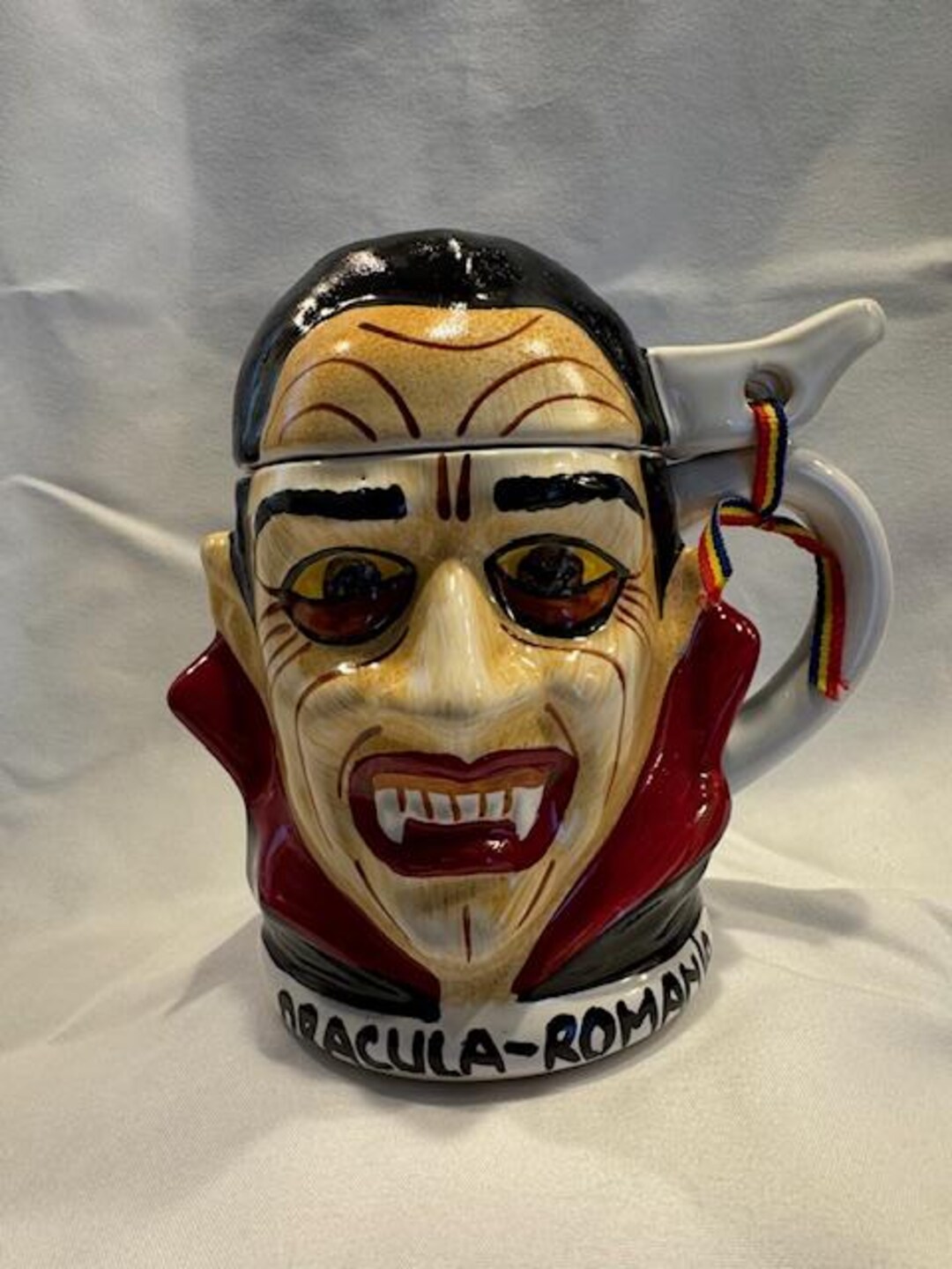 Stein Dracula Vampire Monster Hand Painted Romania Vintage Coffee - Etsy