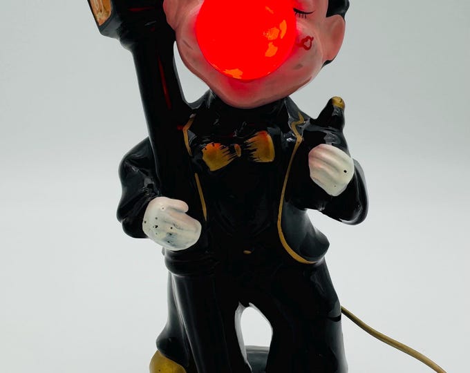 Nostalgic 1950s Character Lamps - Working Drunk Hobo, Charlie Chaplin ...