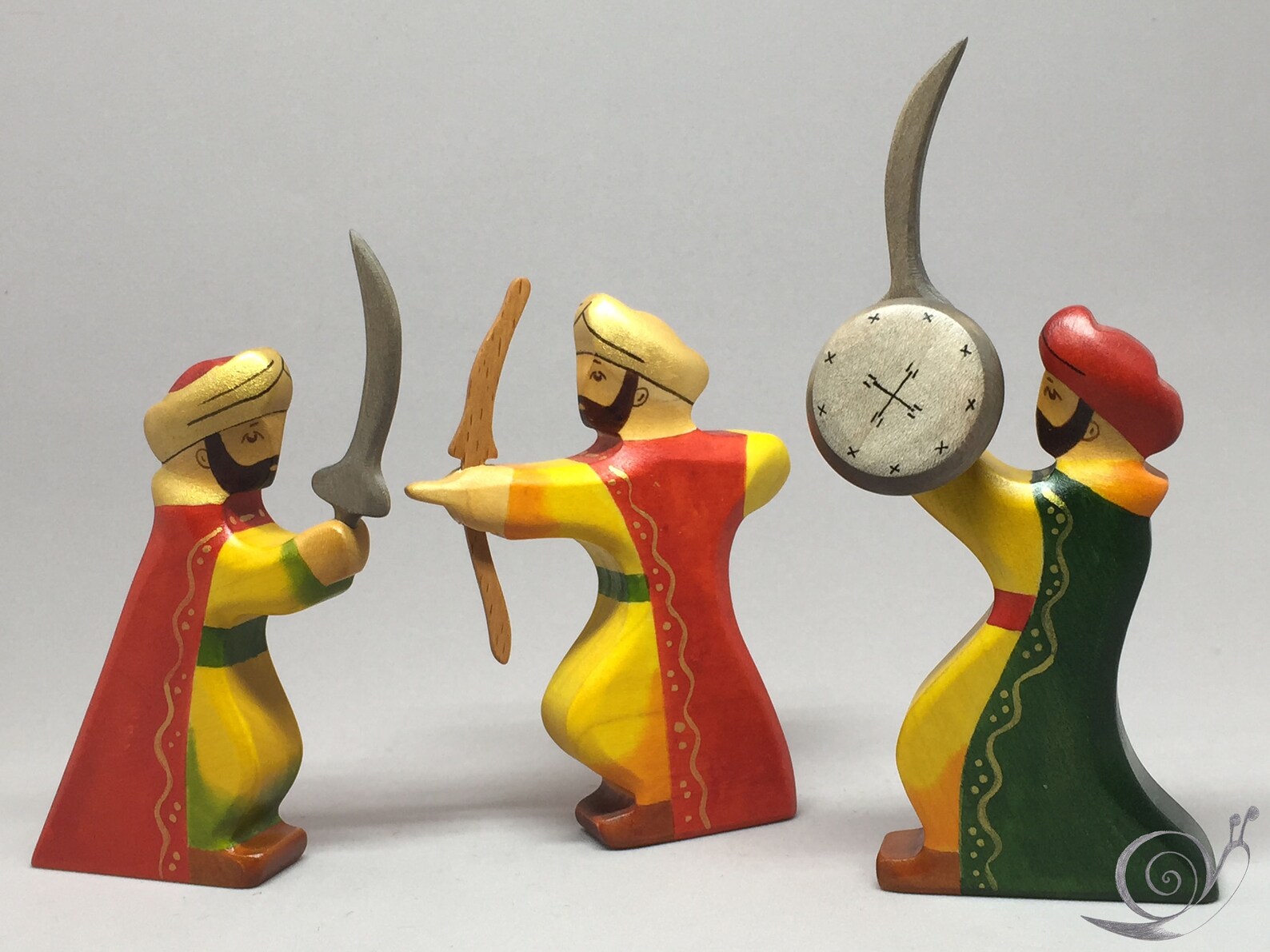 Toy Warrior With Curved Sword - Red Yellow - Etsy