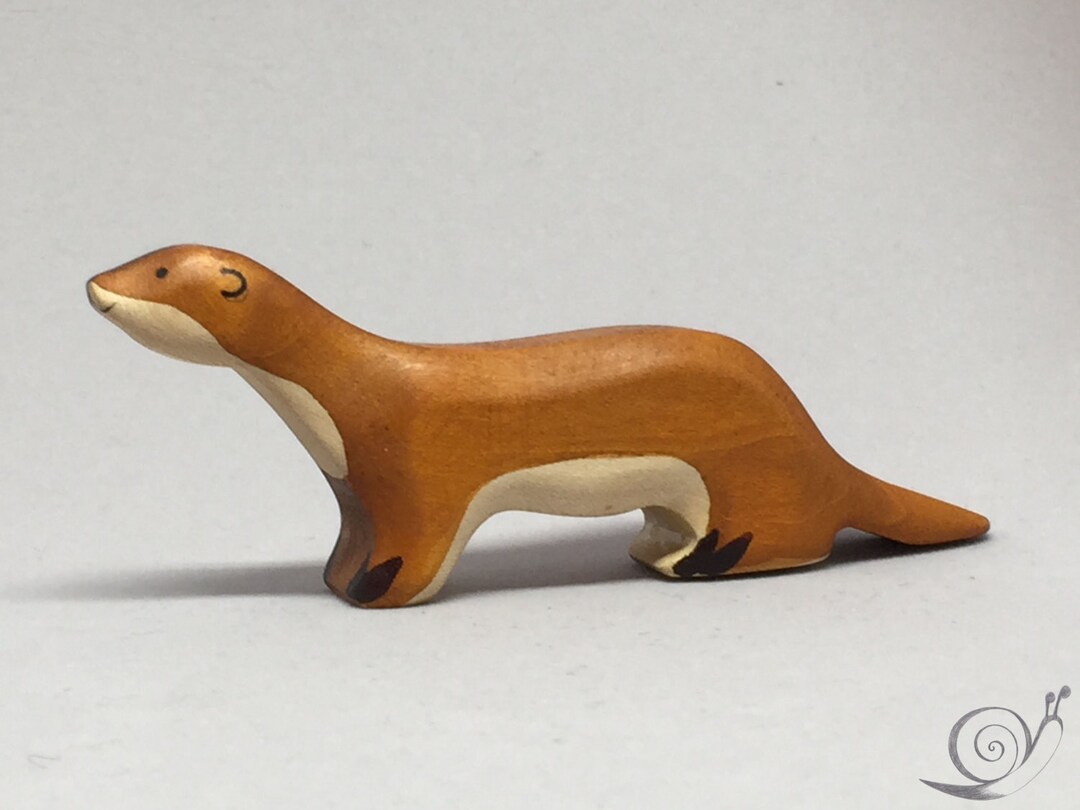 Toy Marten Wood Brown White Colourful | Size: 10,5 X 4,0 X 1,8 Cm ...