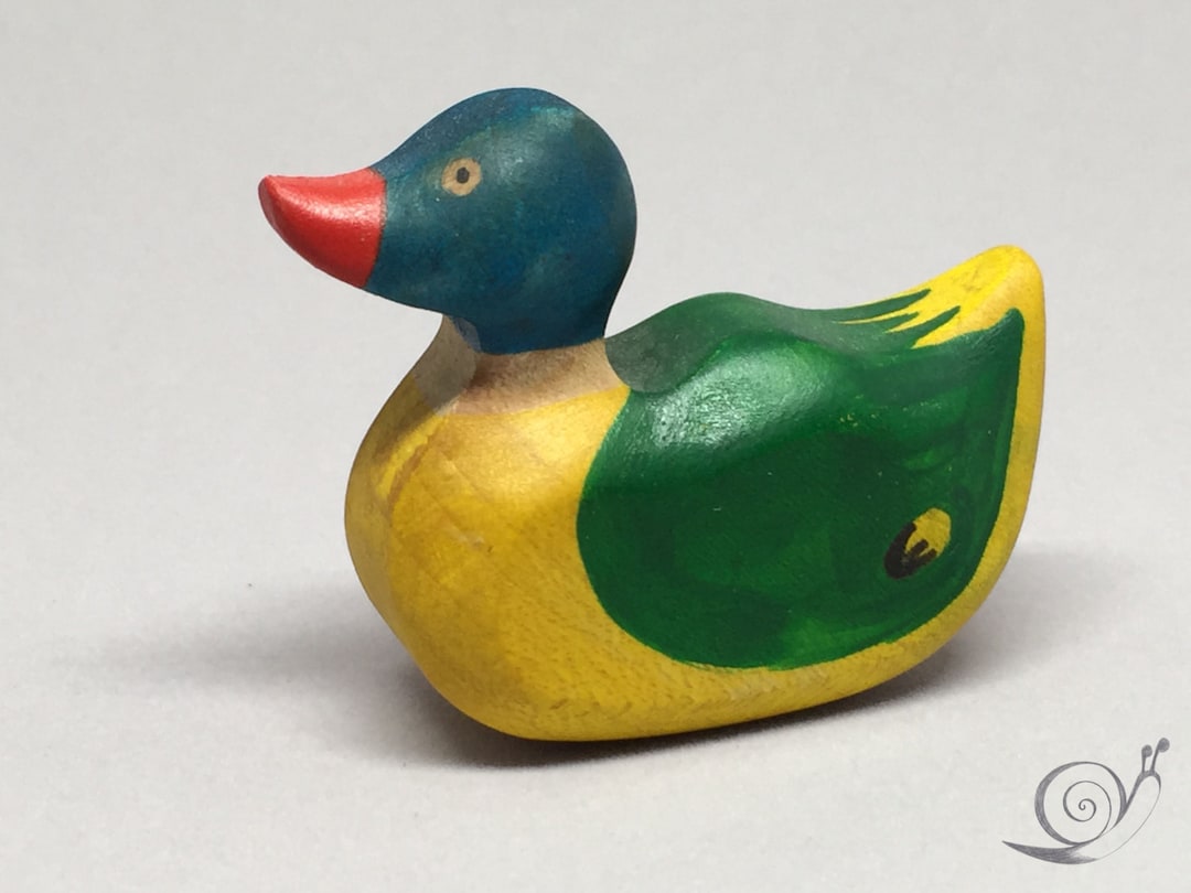 Toy Duck Wooden Colourful Green Blue Red Size: 5,5 X4,5 X 2,0 Cm (b X H ...