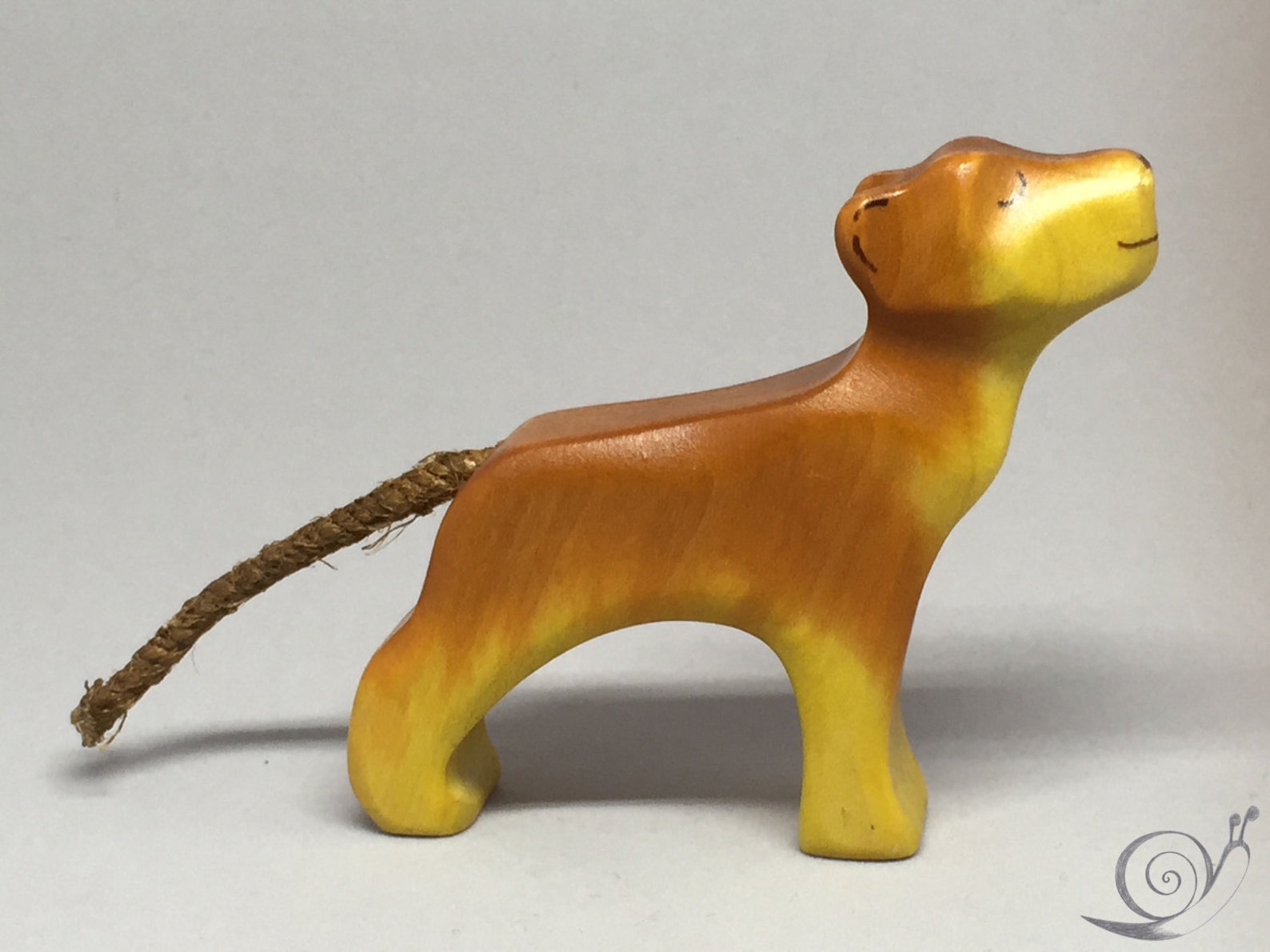 Toy Lion Baby Wooden Yellow Brown Colourful Standing Size: 9,0 X 7,5 X ...
