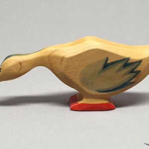 Toy Goose Wooden - Head Down - With Blue Wings Size: 11,0 X 3,5 X 2,2 ...
