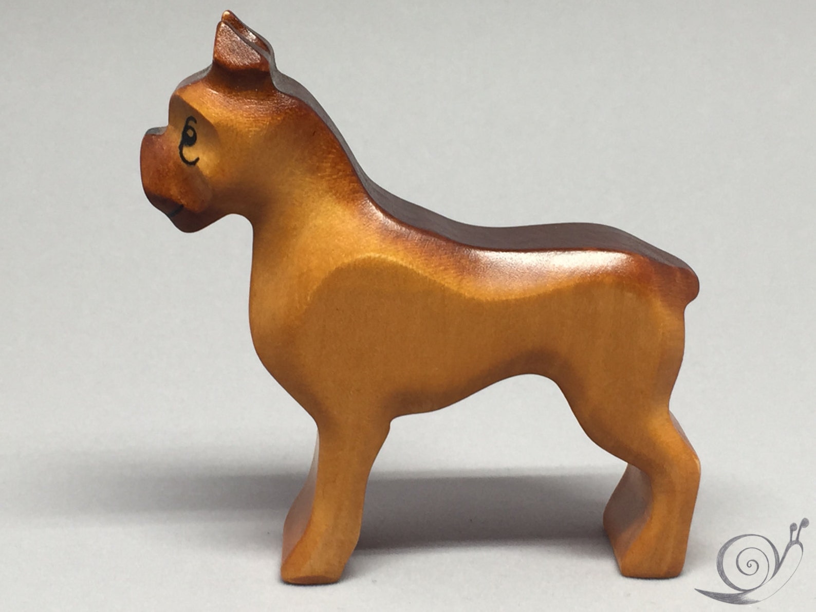 Toy Boxer Wooden Brown Handmade Size: 8,0x7,7x2,0 Cm (bxhxs) Approx. 25 ...