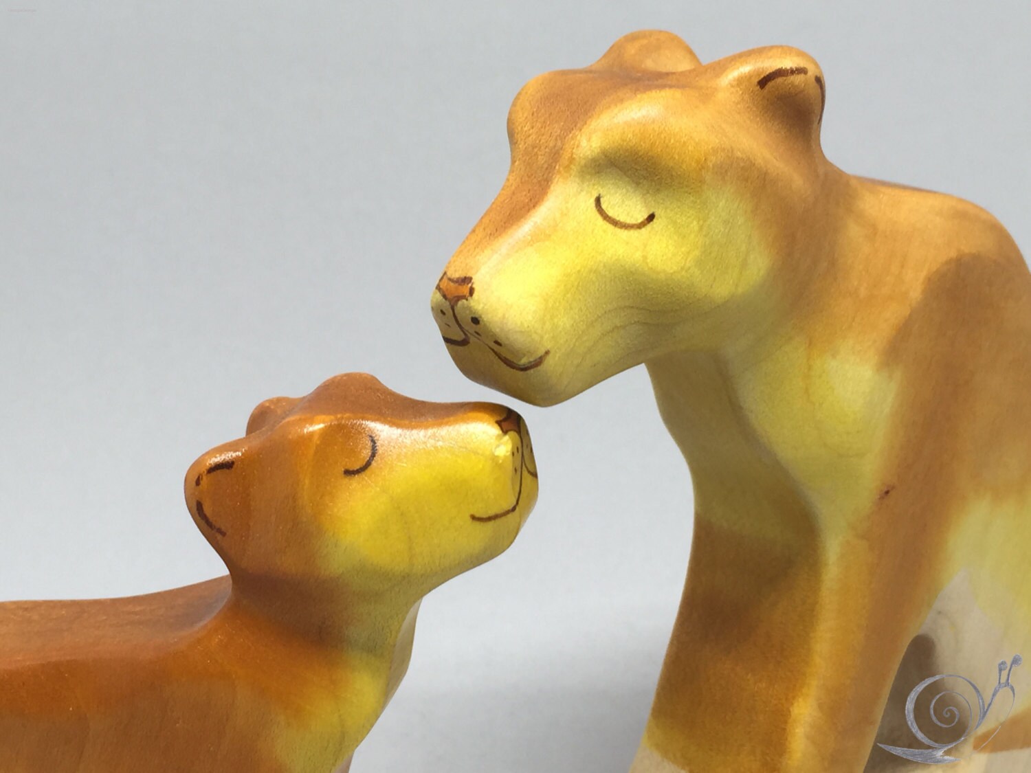 Toy Lion Baby Wooden Yellow Brown Colourful Standing Size: 9,0 X 7,5 X ...