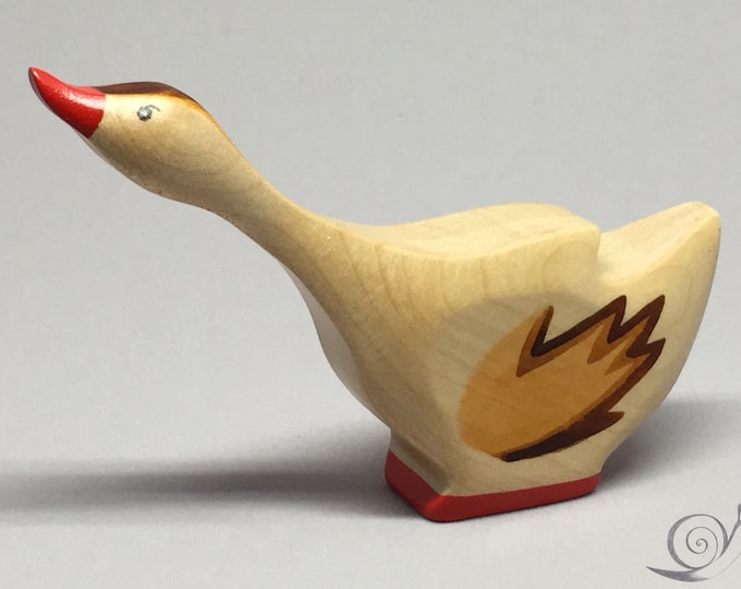Toy Goose Wooden With the Head up and Brown Wings Size: 110 | Etsy