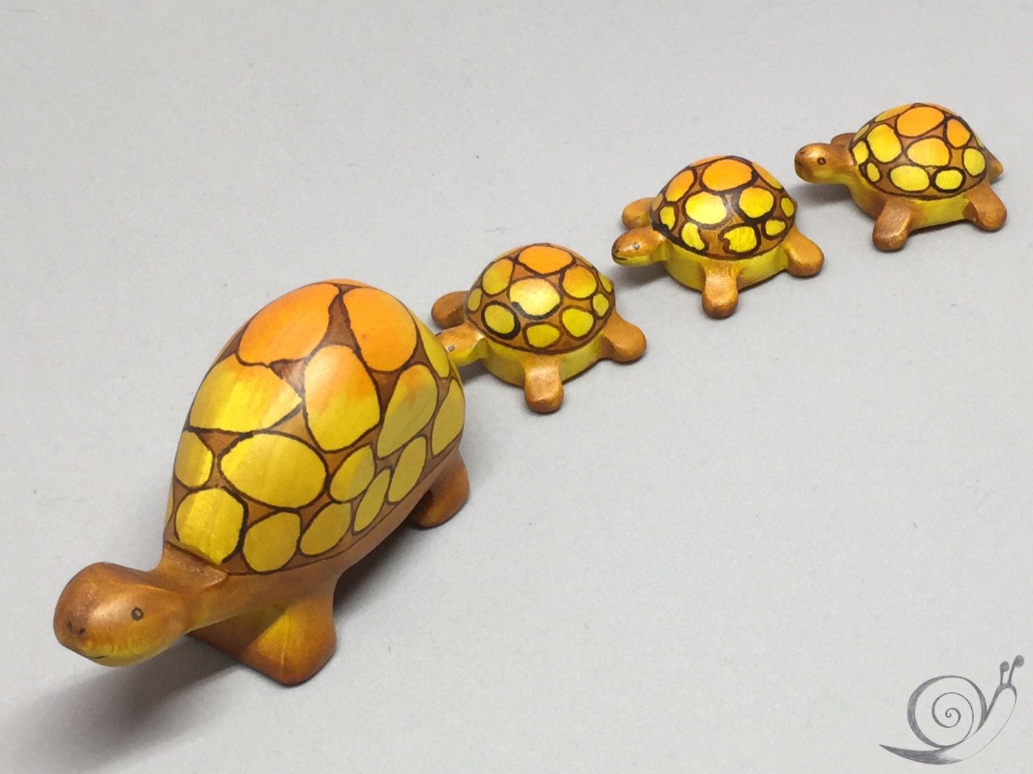 Toy Turtle Large With High Tortoise Shell Wooden Colorful - Etsy