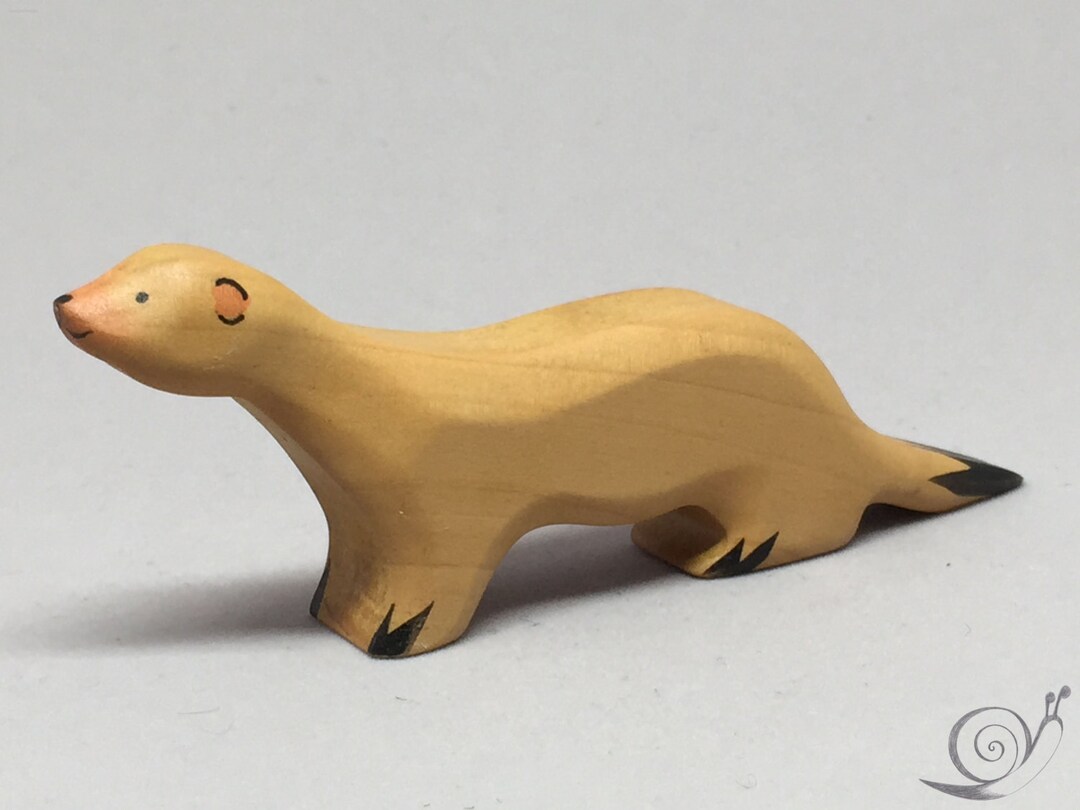 Toy Weasel Wood White Black Colourful | Size: 10,5 X 4,0 X 1,8 Cm ...