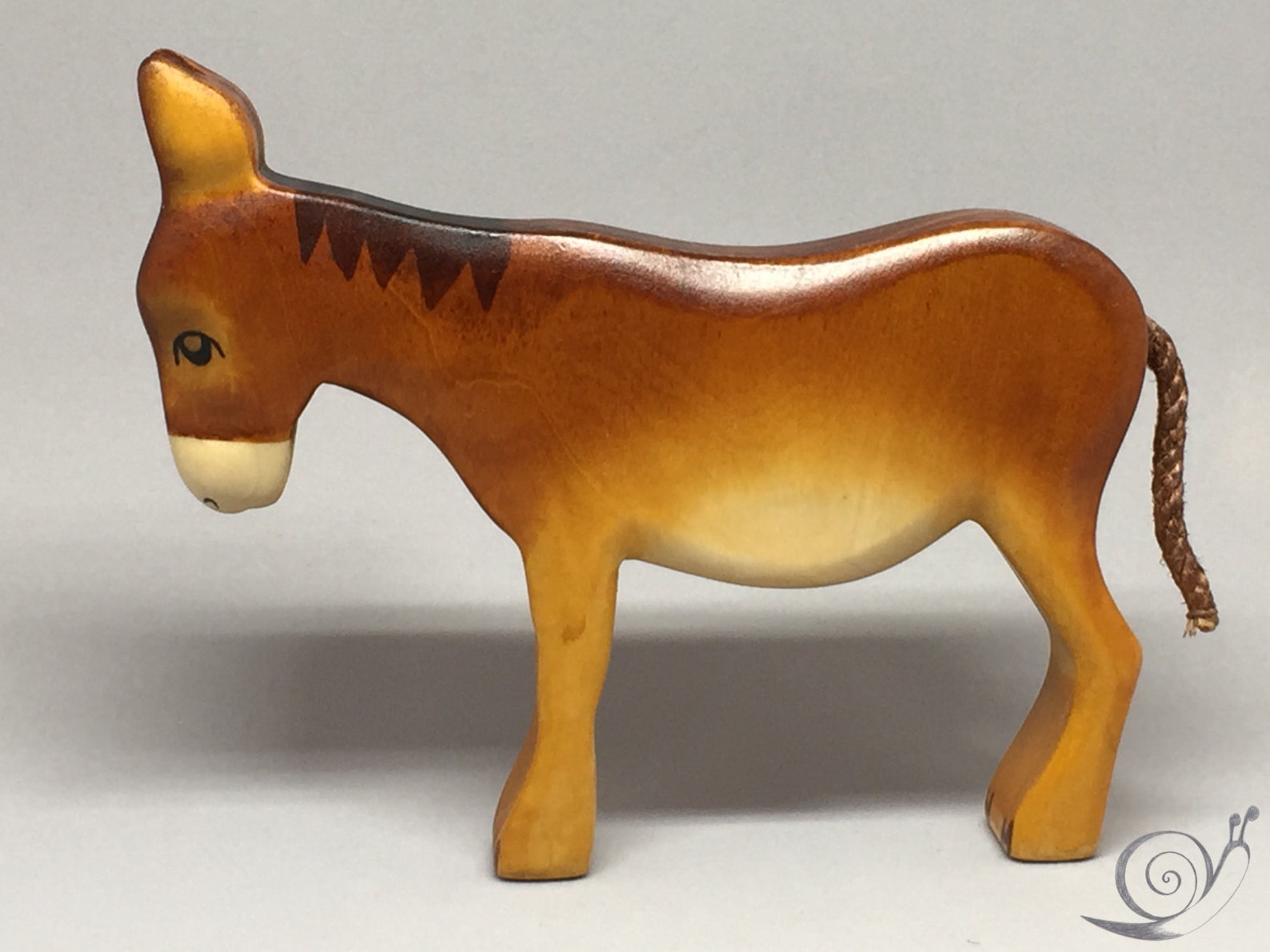 Toy Donkey Wooden Brown Colourful With Head Down Size: 14,0x 12,0 X 2,2 ...