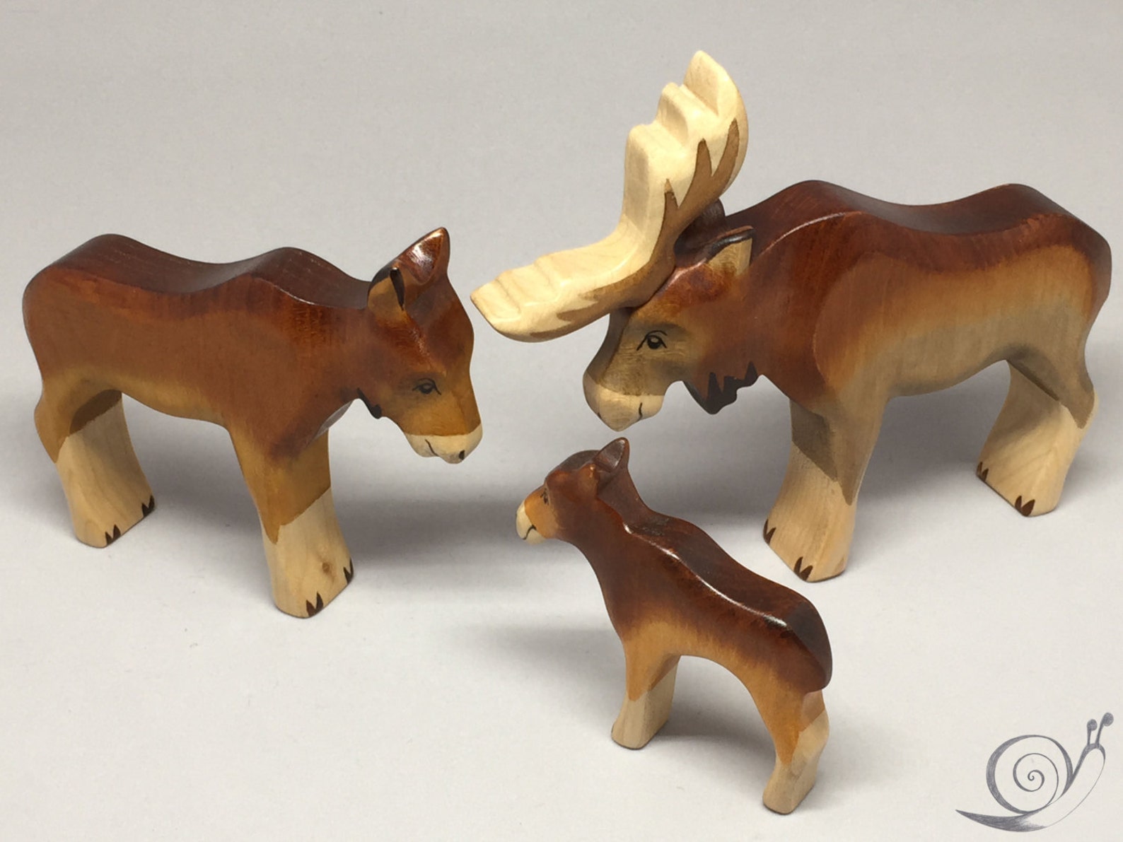 Toy Moose Mother Wooden Brown Size: 12,0 X 10,0 X 2,2 Cm (bxhxs) Ca. 70 ...