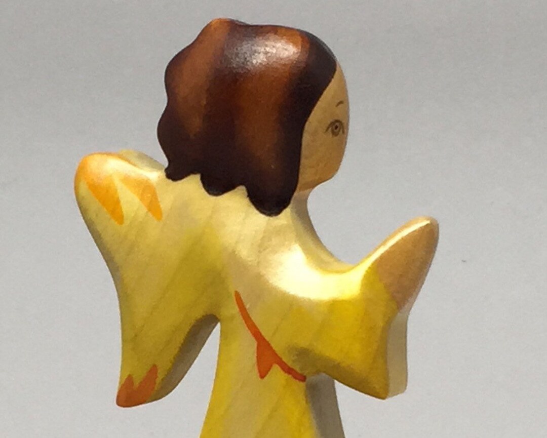 Toy Christmas Angel Standing Nativity Scene Wood Yellow Color - Etsy
