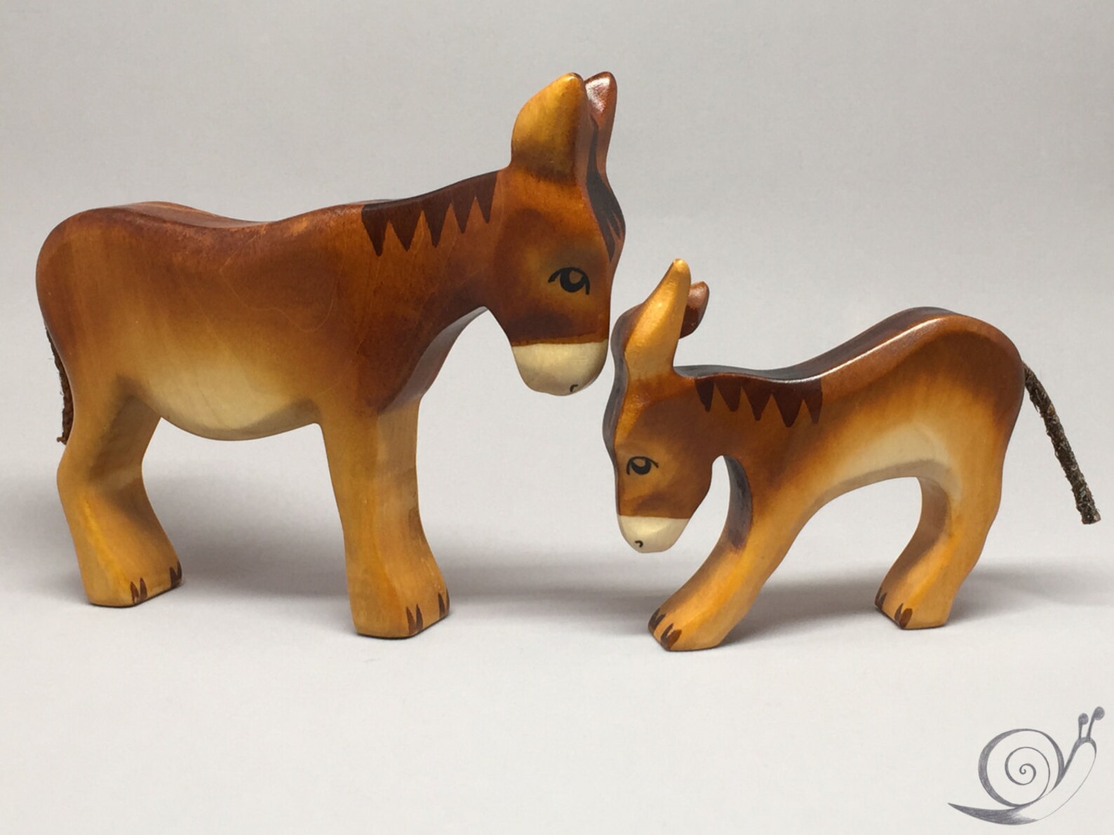 Toy Donkey Wooden Brown Colourful With Head Down Size: 14,0x 12,0 X 2,2 ...