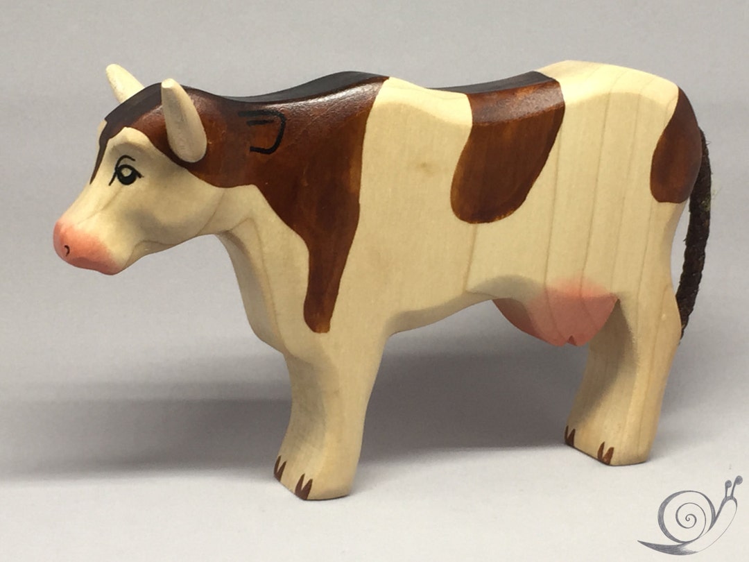 Toy Cow Milkcow Wooden With Brown Spots Size: 15,5 X 9,5 X 2,7 Cm ...
