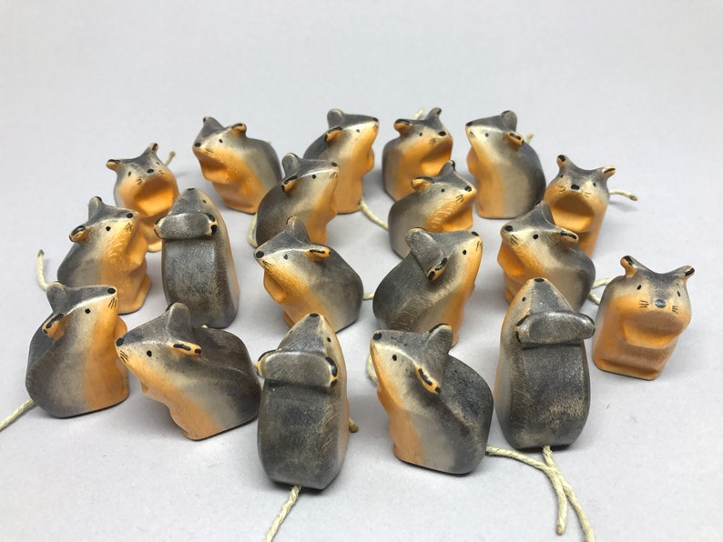 Toy Mouse standing wood grey Size: 23 x 45 x 25 cm | Etsy