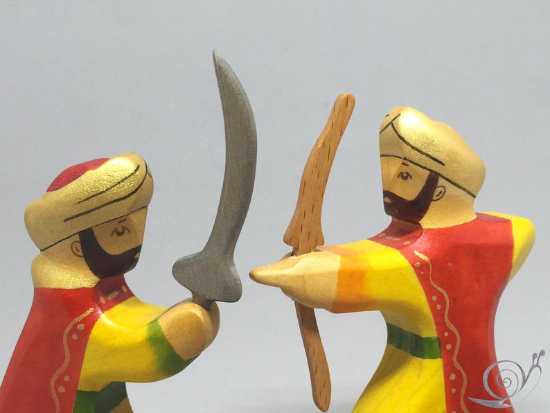 Toy Warrior With Curved Sword - Red Yellow - Etsy