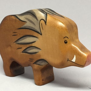 Toy Wild Boar Wooden Brown Size: 11,0 X 7 X 2,6 Cm (bxhxs) Approx. 65,0 ...