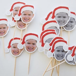 Personalized Santa Hat Cupcake Toppers: Set of 12 - Etsy