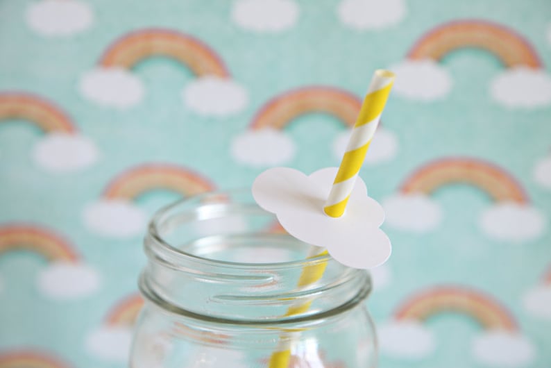 Baby Shower Theme, Cloud Straw, Cloud Embellishment, Rainy Day Theme ...