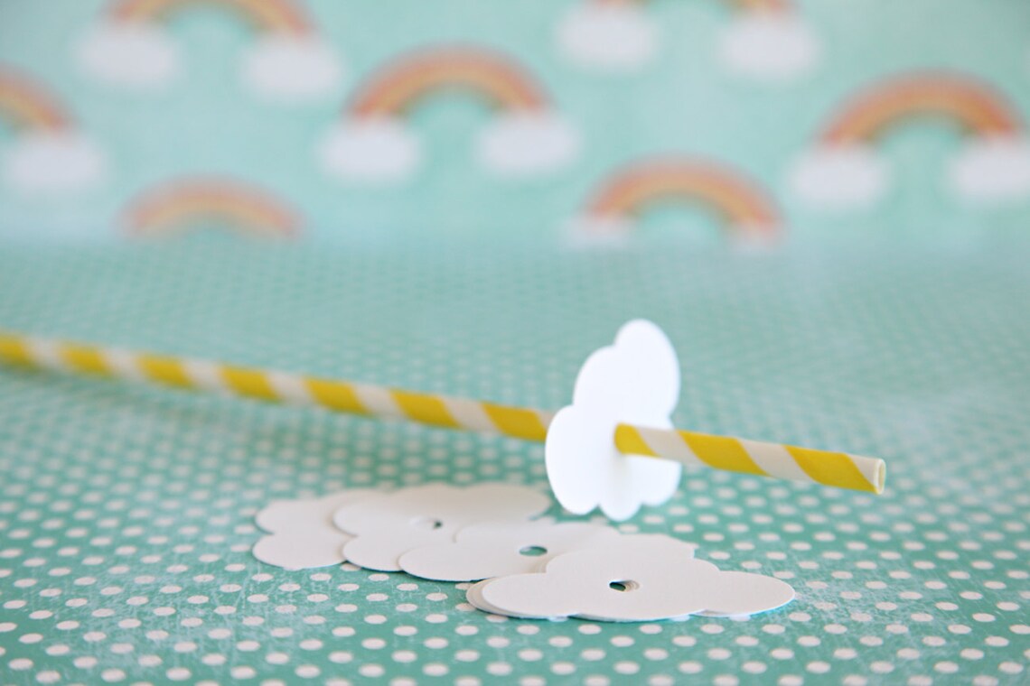 Baby Shower Theme, Cloud Straw, Cloud Embellishment, Rainy Day Theme ...