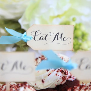 Eat Me Cupcake Toppers, Alice in Wonderland, Wedding, Birthday, Baby ...