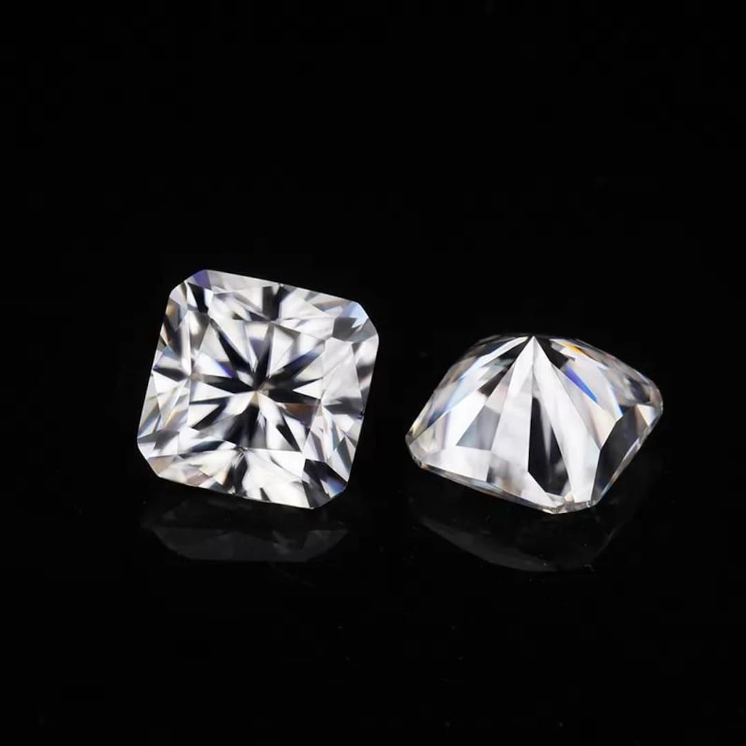 Colorless Square Radiant Cut Moissanite Stone: 3x3 MM to 10.5x10.5 MM ...