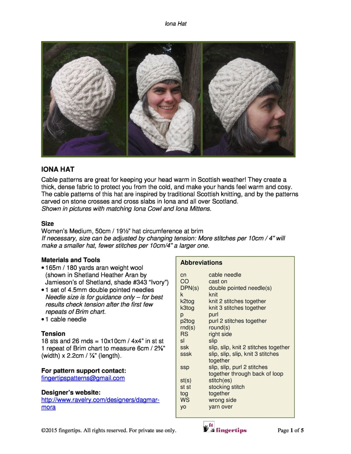 Iona Hat (PDF Knitting Pattern) - Etsy