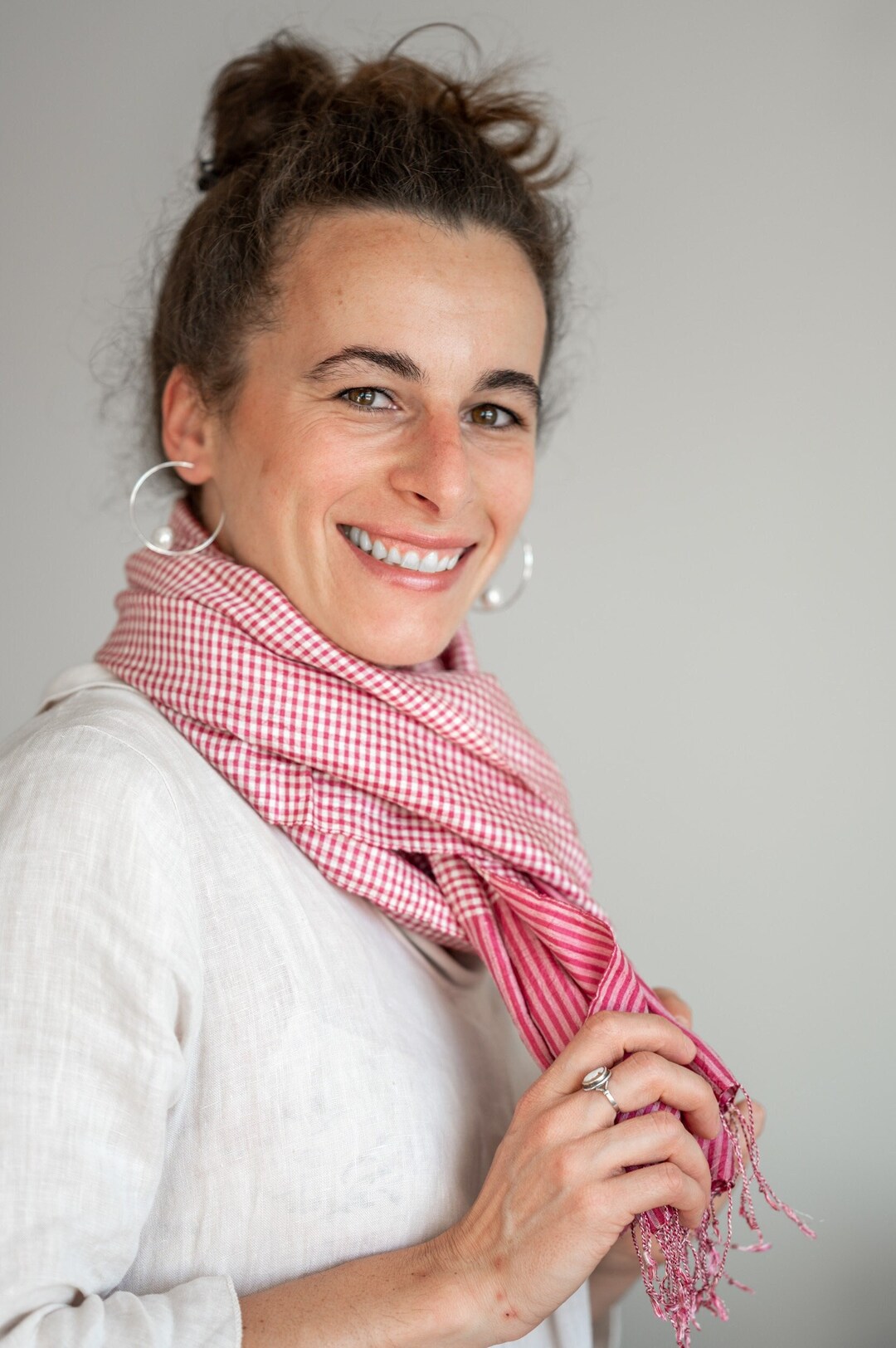 The Traditional Khmer Krama in Red – Scarf Made of 100% Naturally Dyed ...