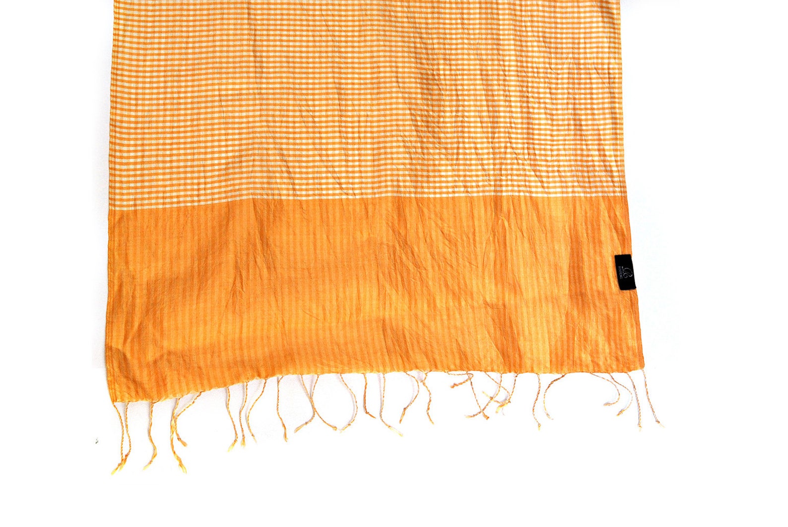 The Traditionelle Khmer Krama in Orange – 100% Silk Scarf Natural Dye ...