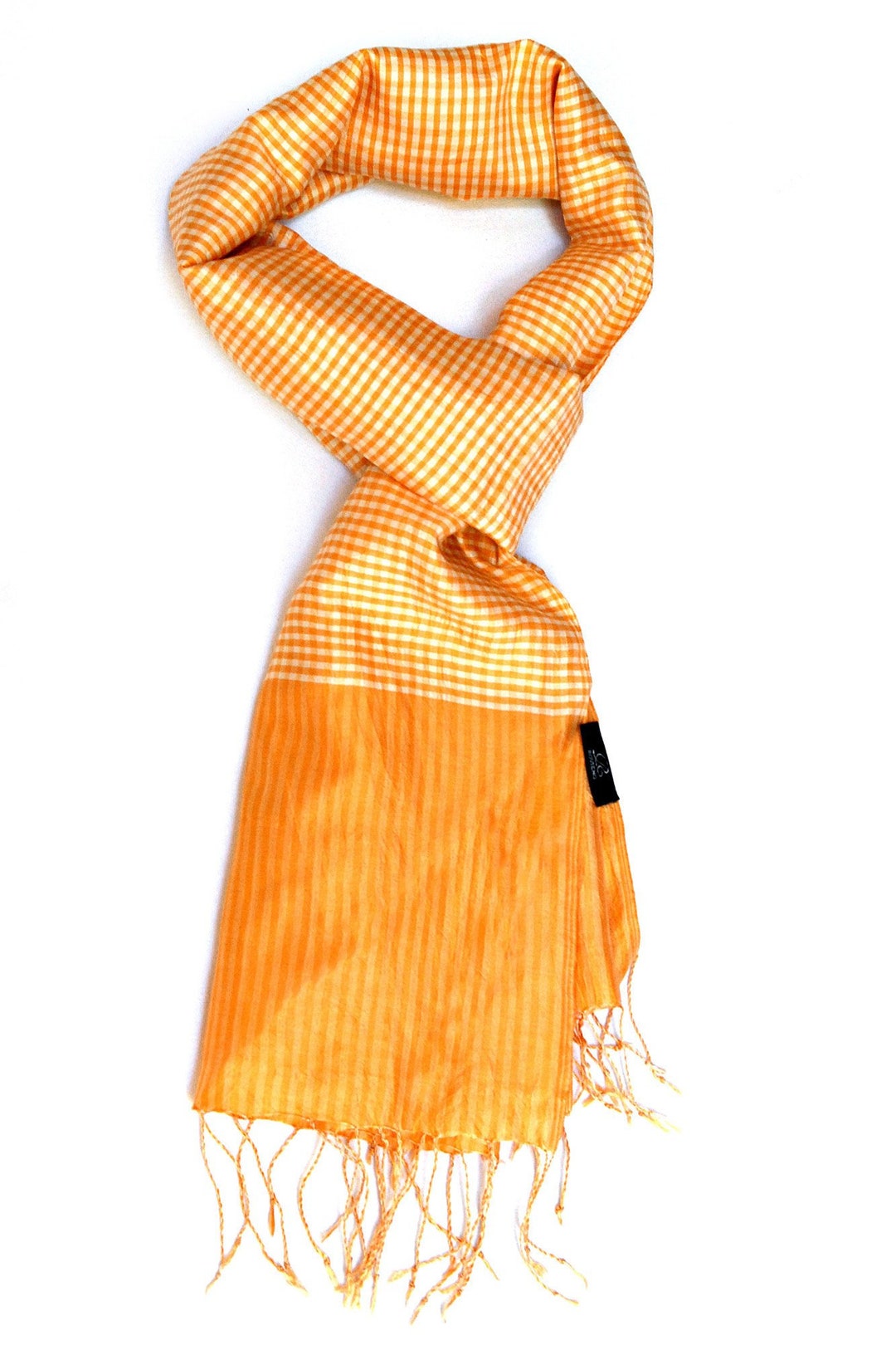 The Traditionelle Khmer Krama in Orange – 100% Silk Scarf Natural Dye ...