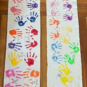 First Birthday, Personalized, Handprint Table Runner - Etsy