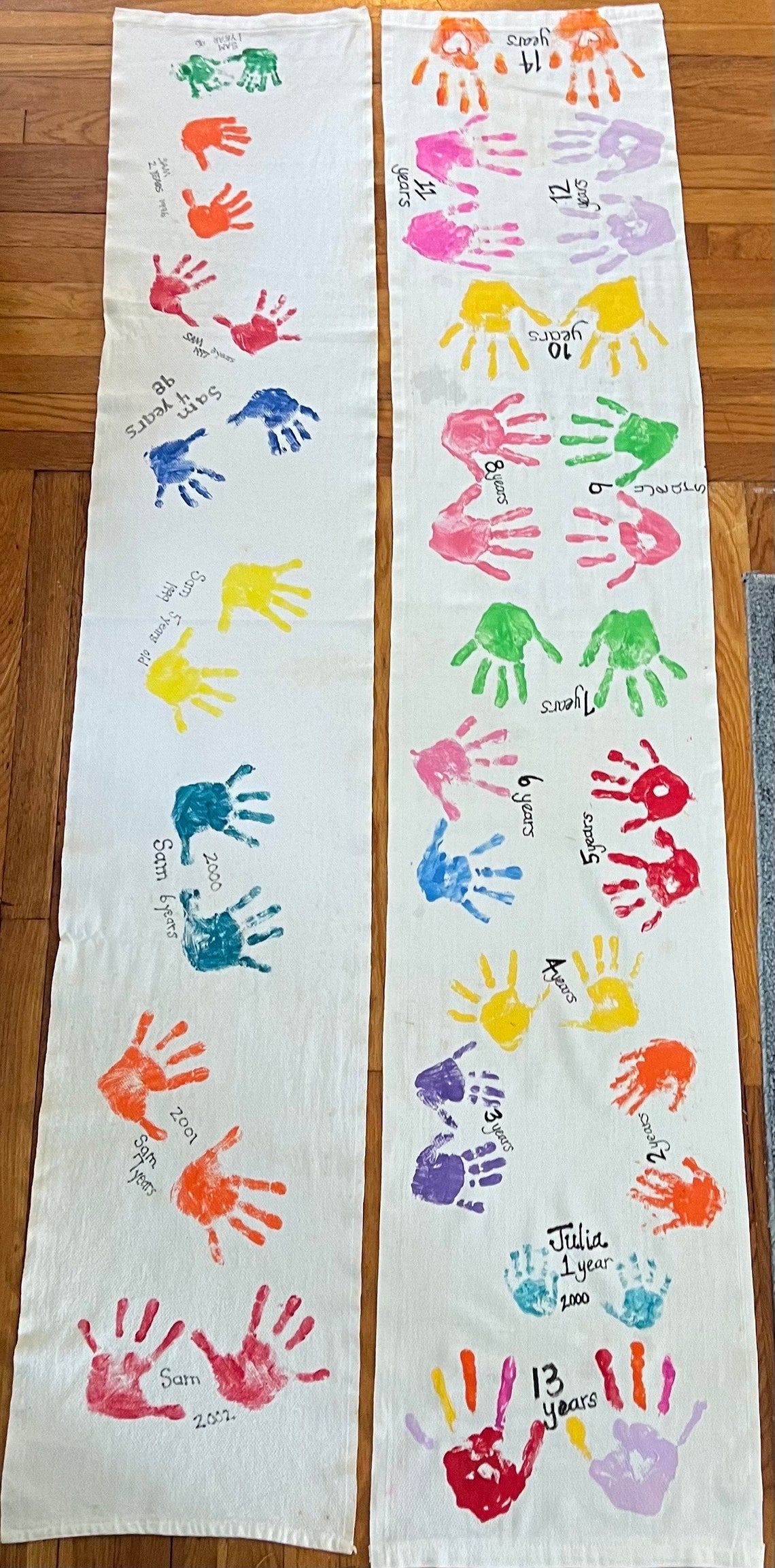 First Birthday, Personalized, Handprint Table Runner - Etsy