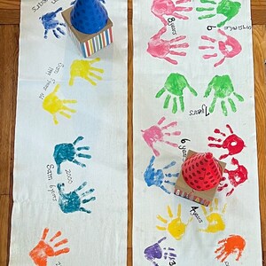 First Birthday, Personalized, Handprint Table Runner - Etsy