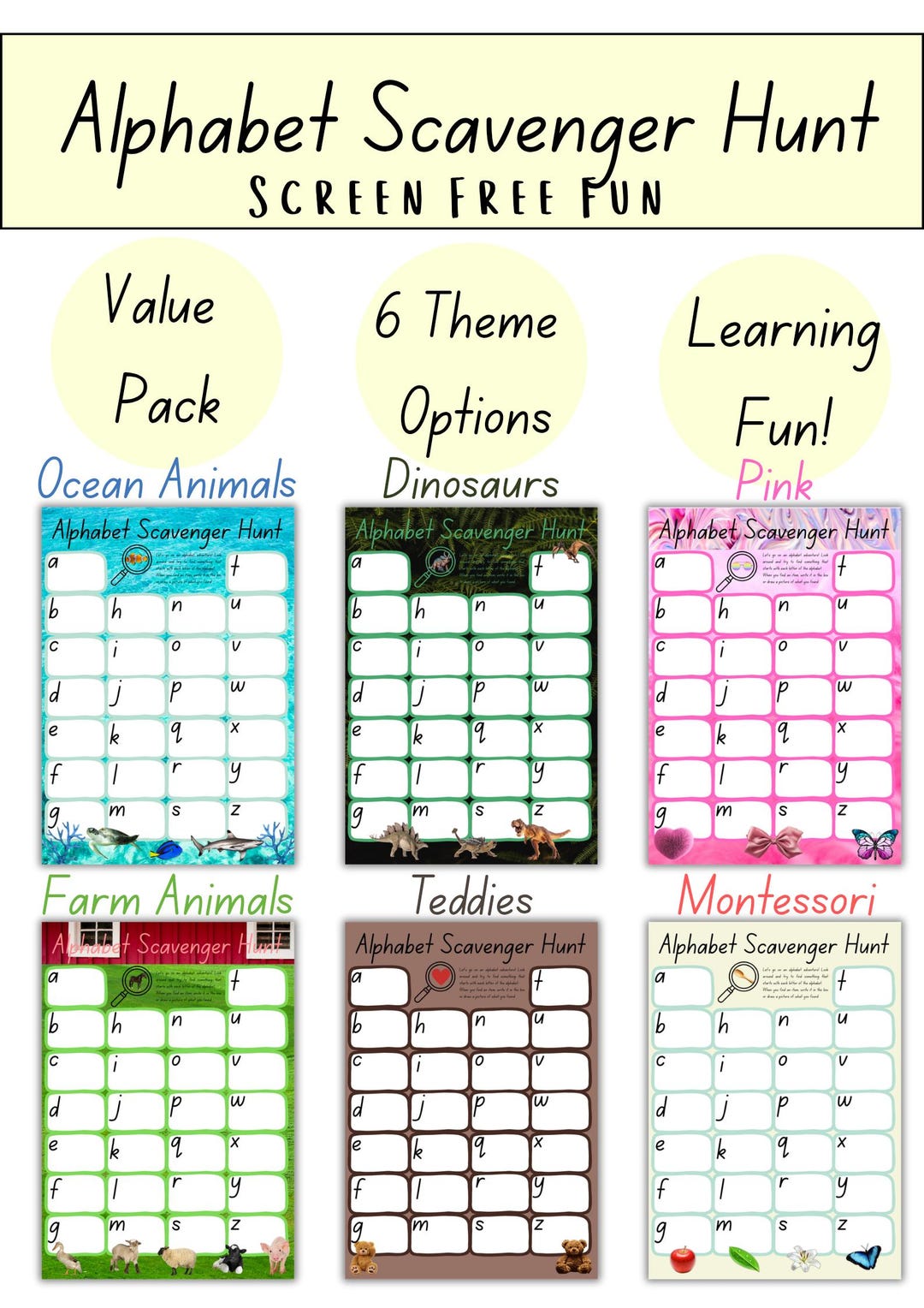 Alphabet Scavenger Hunt for Kids – 6 Fun Themes for Toddlers ...