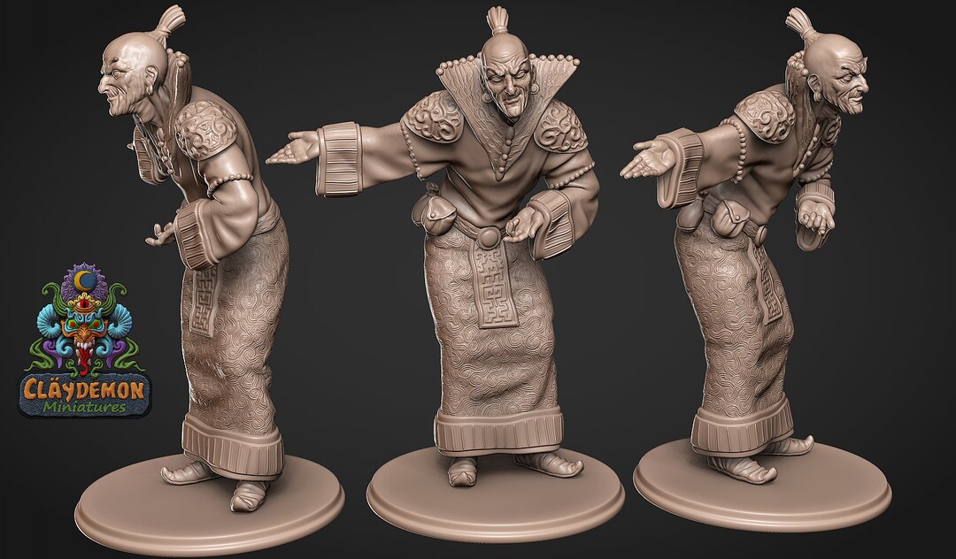 75mm Fantasy Miniature Slave Merchant 3d Resin Printed - Etsy