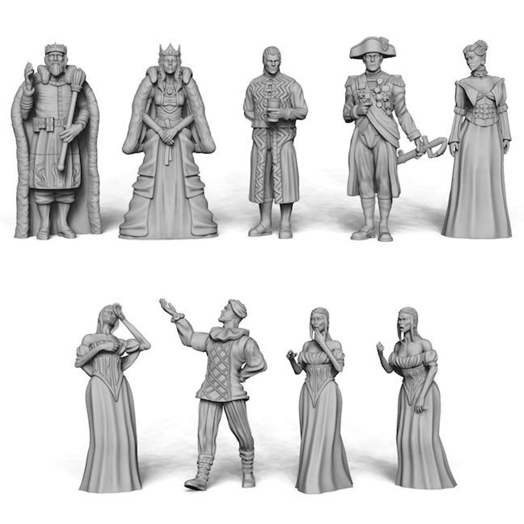 28mm Fantasy Miniature Figures Villagers Set6 3d Resin Printed - Etsy