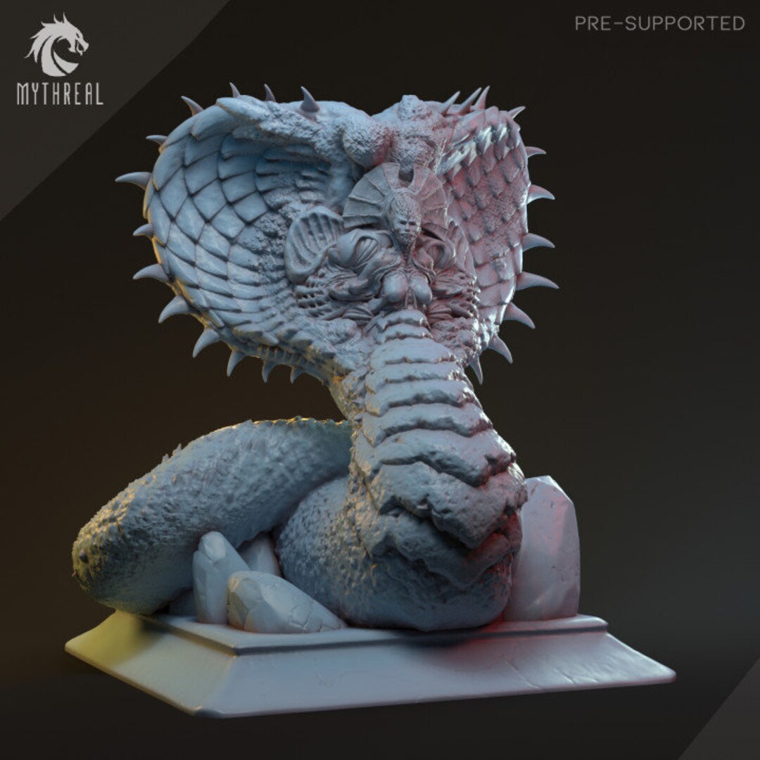 75mm Fantasy Miniature Female Serpent Creature 3d Resin Printed - Etsy
