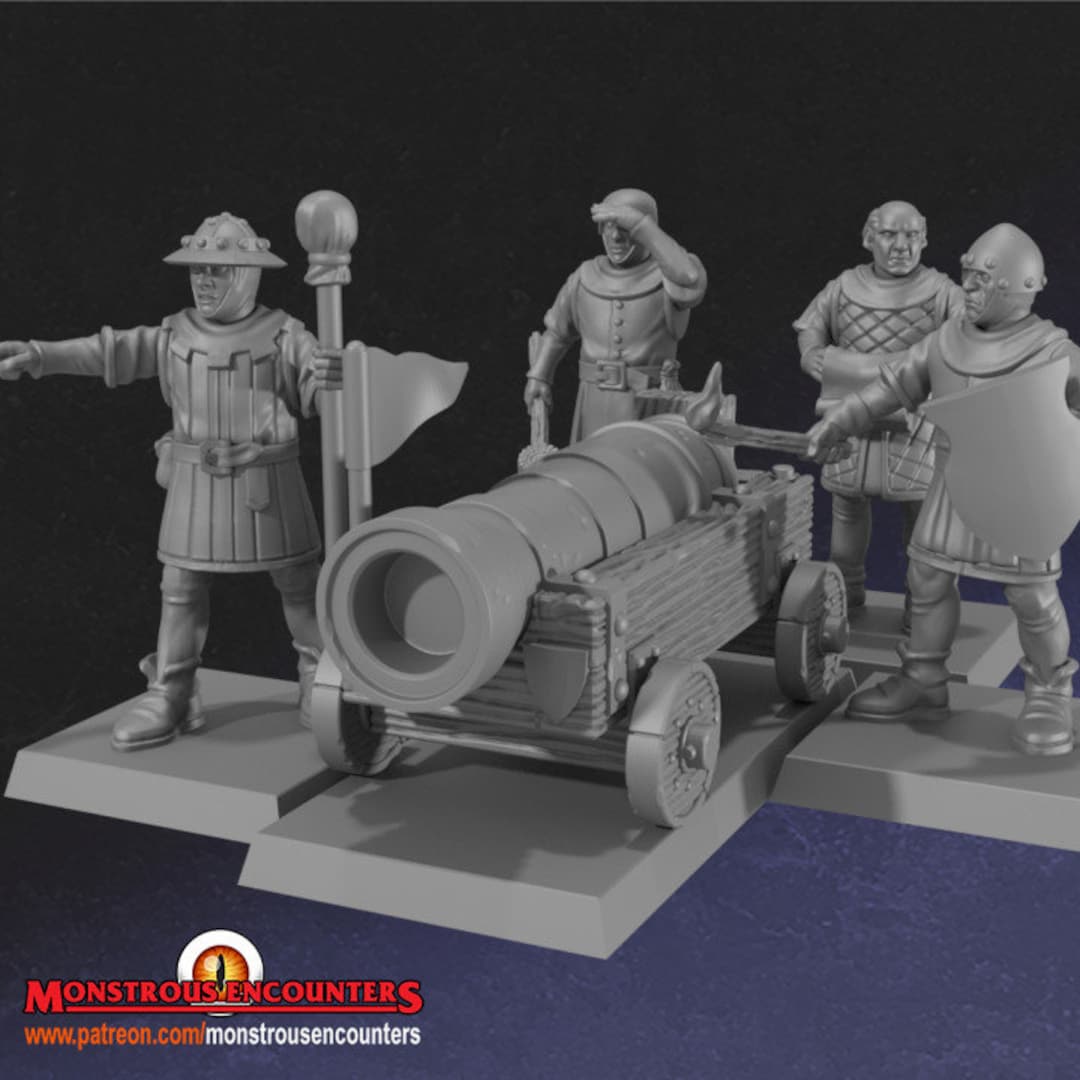 28mm Fantasy Miniature Cannon Set 3d Resin Printed - Etsy