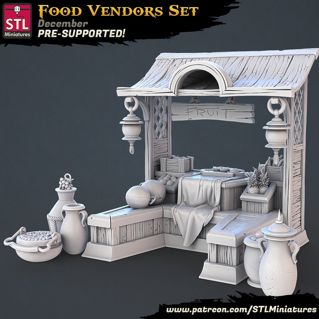 28mm Food Vendors Stall Plus Vendors 3d Resin Printed - Etsy