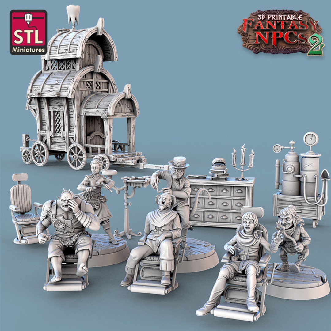 28/30mm Fantasy Miniature Figures Village Dentist 3d Resin Printed - Etsy