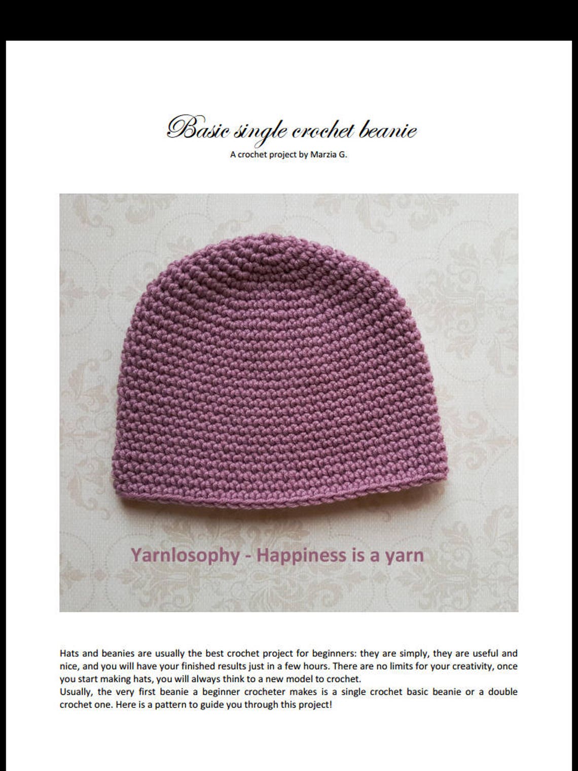 Easy Crochet Hat Pattern Perfect Single Crochet Beanie for All Sizes - Etsy